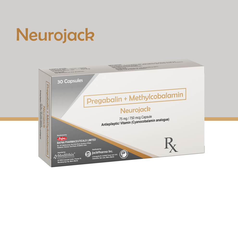 NEUROJACK Pregabalin + Methylcobalamin 75 mg / 750 mcg Capsule 30 Caps ...